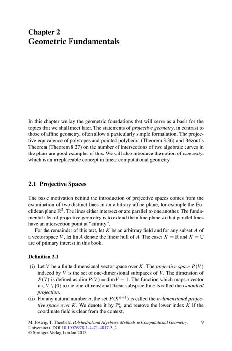Polyhedral And Algebraic Method In Computational Geometry Pdf