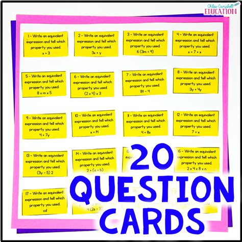 generate equivalent expressions using math properties game for 6th