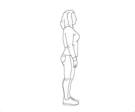 Premium Vector Girl Woman Line Art Vector Drawing