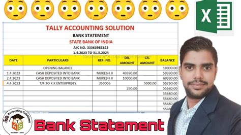 Bank Entry In Excel Excel Bank Statement Bank Data Entry Create