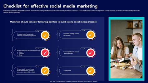 Checklist For Effective Social Media Marketing Acquiring Mobile App Customers Ppt Presentation