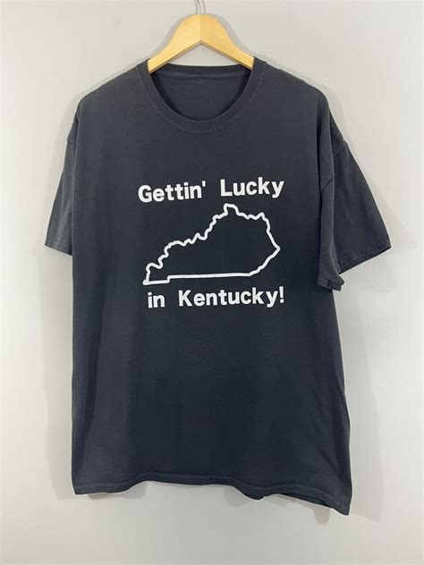 Vintage Gettin Lucky In Kentucky Jack Black Faded Sex Joke Tee Grailed