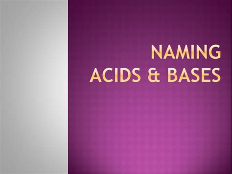 Acids And Bases Naming Conventions Chemistry