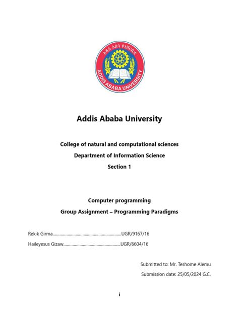 Programming Paradigms Rekik And Haileyesus Pdf Object Oriented Programming Computer