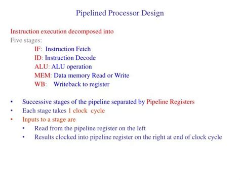Ppt Pipelined Processor Design Powerpoint Presentation Free Download
