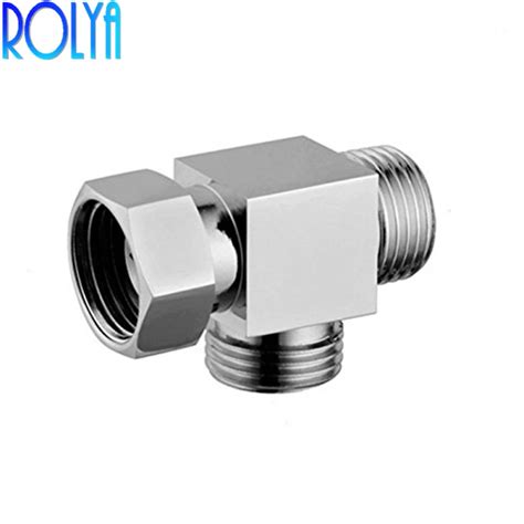Rolya G1 2 Brass Chrome 3 Way Diverter T Shape Adapter Valve For
