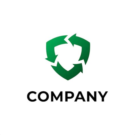 Premium Vector Asbtract Shield Sign Illustration Green Arrow Cycle