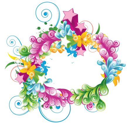 Abstract Floral Frame Decoration Ornate Celebration Decorative