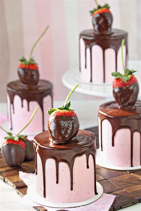 Chocolate Covered Strawberry Cakes SugarHero