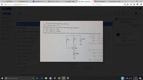 Solved Simulate For The Following Condition VCC 10 V And Chegg