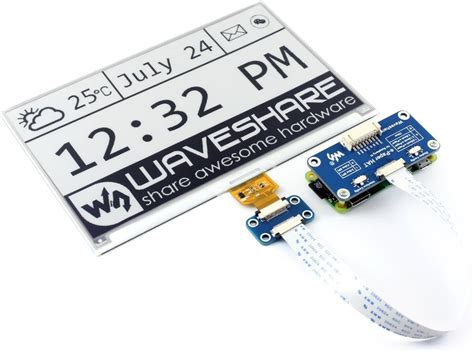 Waveshare 75 Inch E Paper Display Hat Module V2 Kit 800×480 Resolution