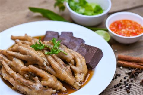 Thai Food Chicken Feet Soup Stewed Cooking Chicken Feet Foot Stew On
