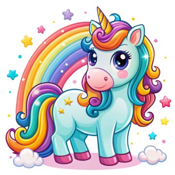 Colorful Rainbow Unicorn Clipart Design Rainbow Unicorn Colorful Png