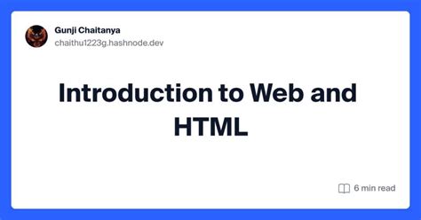 Chaitanya Gunji On Linkedin Introduction To Web And Html