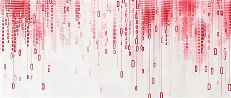 Premium Photo Red Binary Number Stream On White