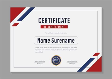 Modelo De Projeto De Certificado Horizontal Minimalista De Realização