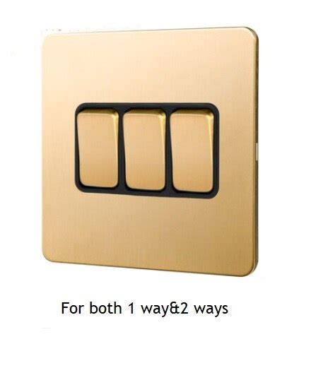 86mm Solid Brushed Brass Panel Wall Toggle Switch Vicedeal