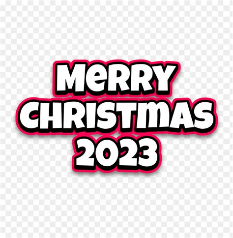 3d Toon Text Merry Christmas 2023 Png Image Id 484854 Toppng