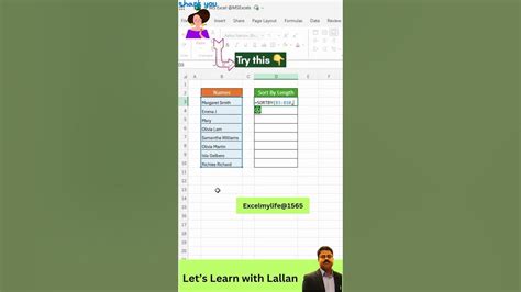 Excel Exceltips Excelformula Sortby Excelsorting