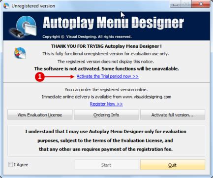 Activate Autoplay Menu Designer