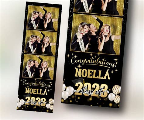 Graduation Party Prom Photobooth Template Promotion Class Of Black And