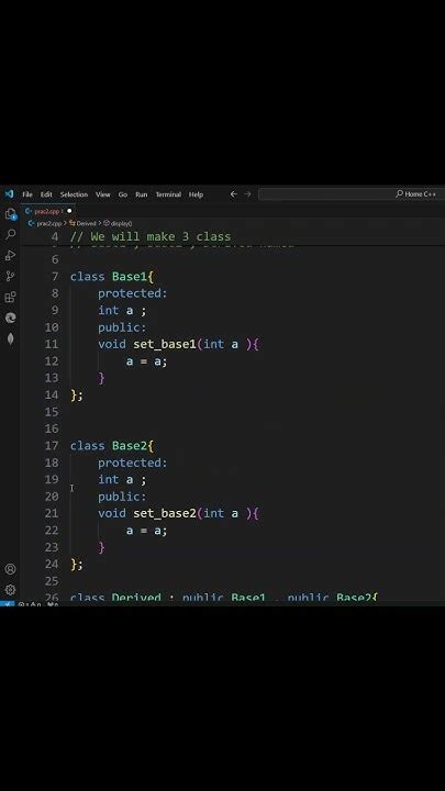Multiple Inheritance In C Cpp C Coding