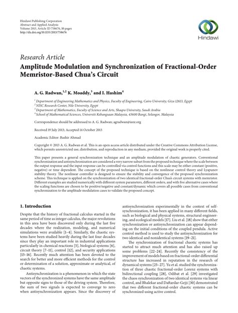 Pdf Amplitude Modulation And Synchronization Of Fractional Order