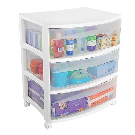 Gaveteiro Pl Stico Branco E Transparente Gavetas X X Cm Rodas Leroy Merlin