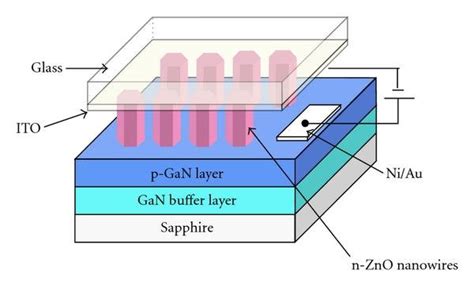 Structure Of Fabricated N Zno Nanowirep Gan Heterojunction Led Download Scientific Diagram