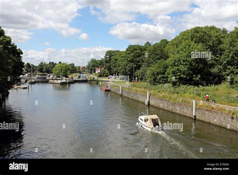 The River Thames At Teddington Lock London Uk Stock Photo Alamy