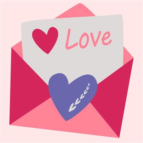 Enveloppe Rose Avec Une Lettre Et Linscription Love Carte De La Saint