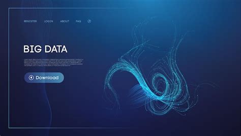 Premium Vector Abstract Data Stream Visualization In Blue With