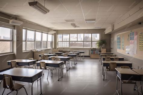 Empty High School Classroom Ai Generated Premium Ai Generated Image