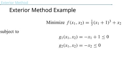 Penalty Function Method With Exterior And Interior Pptx