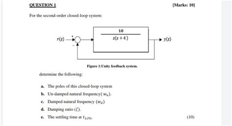 Solved Question 1 Marks 100 For The Second Order