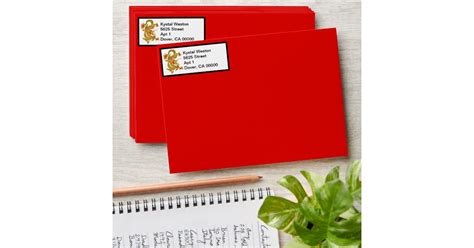 Red And Gold Dragon Return Envelope Zazzle
