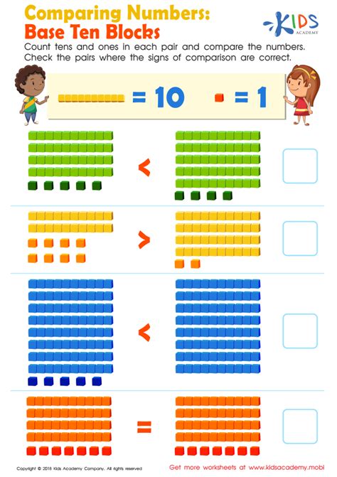Comparing Numbers Base Ten Blocks Worksheet Free Printable Pdf
