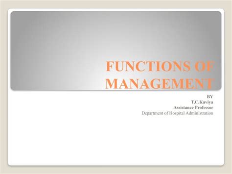 Functions Of Management Pptx