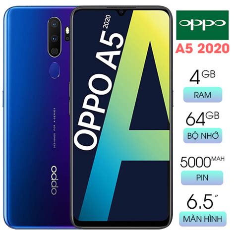 Oppo A5 cũ 4GB/64GB, pin trâu 5000 mAh - bảo hành 6 tháng
