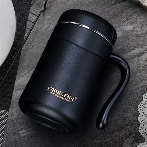 Pinkah 350ml 304 Stainless Steel Thermos Mugs Office Cup With Handle