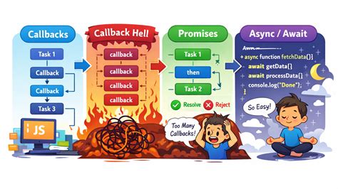 From Callbacks → Callback Hell → Promises → Asyncawait Javascript