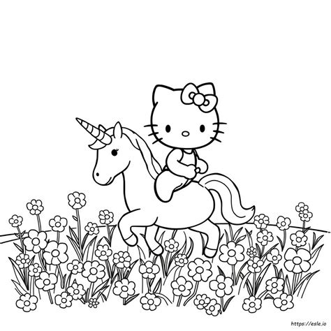 Hello Kitty Unicorn Coloring