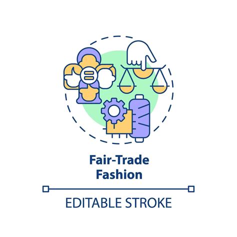 2d Editable Multicolor Icon Fair Trade Fashion Concept Simple Isolated