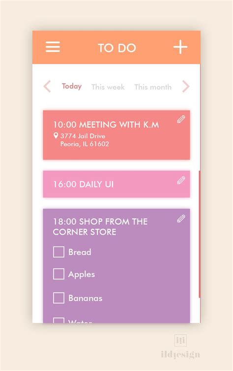 For Today S Ui Practice I Chose As Topic To Design A To Do List User