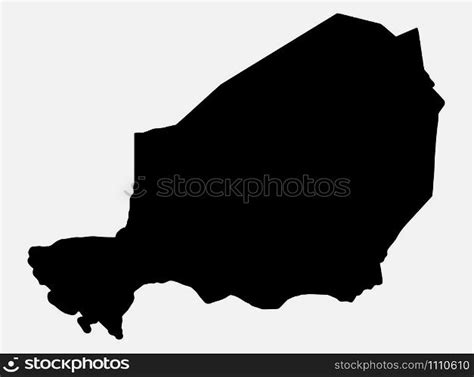 Niger Map Silhouette Vector Illustration Eps 10 Niger Map Silhouette