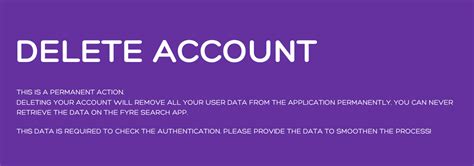 Fyre Search Account Deletion Request