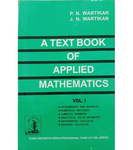 Buy A Textbook Of Applied Mathematics Vol I By Wartikar Online From