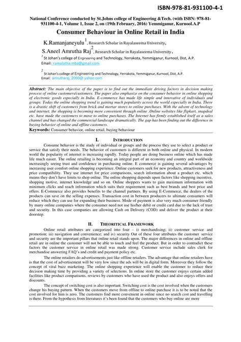 Pdf Consumer Behaviour In Online Retail In India