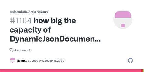 How Big The Capacity Of Dynamicjsondocument Can Be For Esp32 · Issue