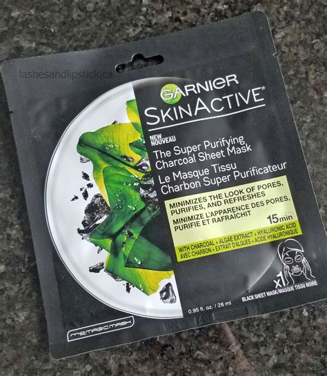 Garnier Super Purifying Charcoal Sheet Mask Lashes And Lipstick